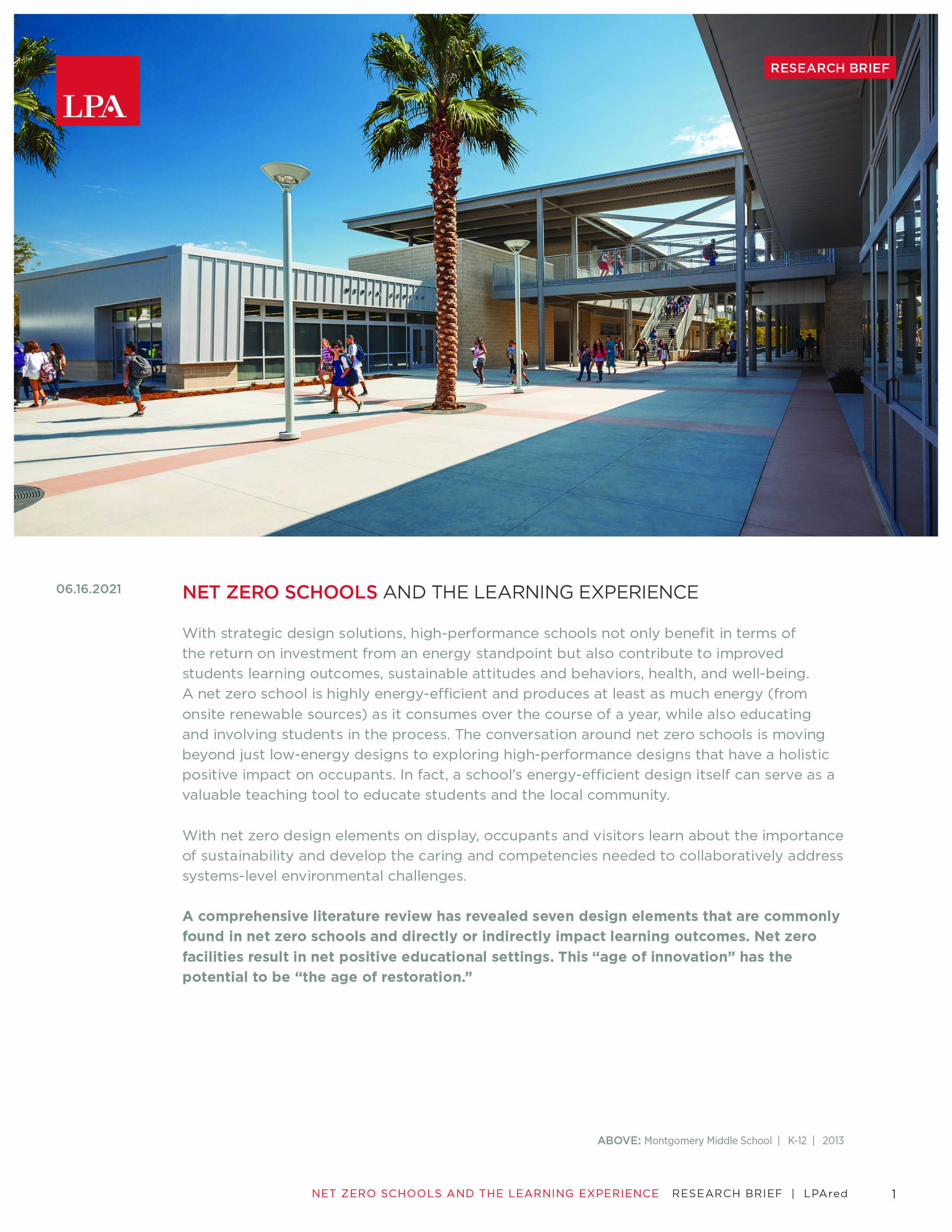 Net Zero Schools and the Learning Experience - LPA